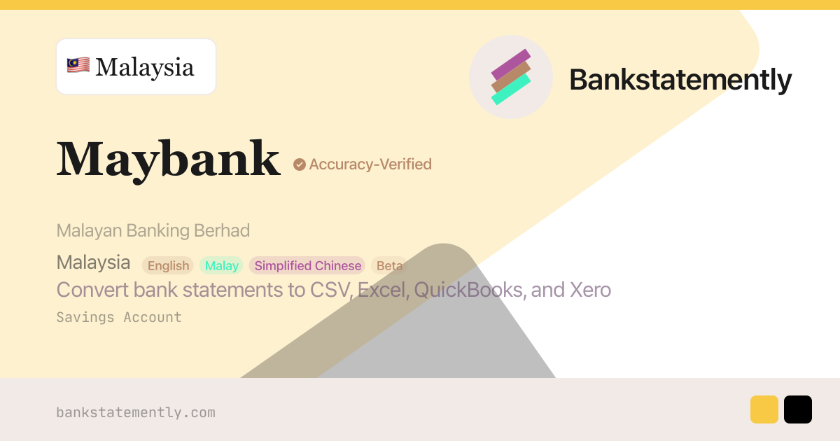 Maybank Bank Statement to CSV & Excel