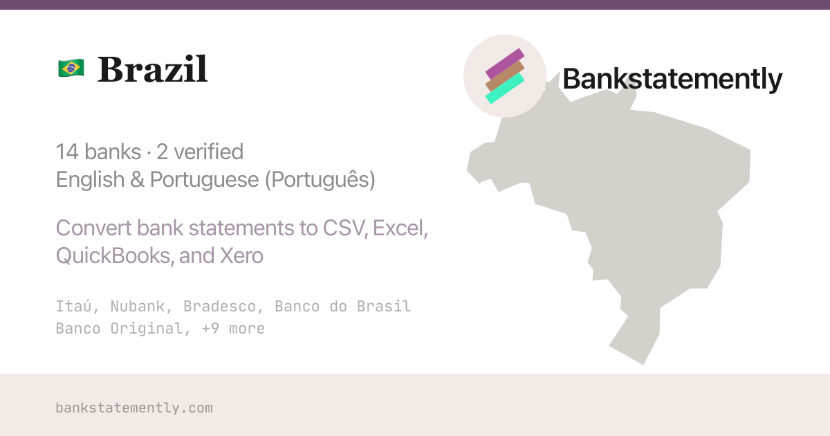 Brazil Bank Statement Converter to CSV & Excel